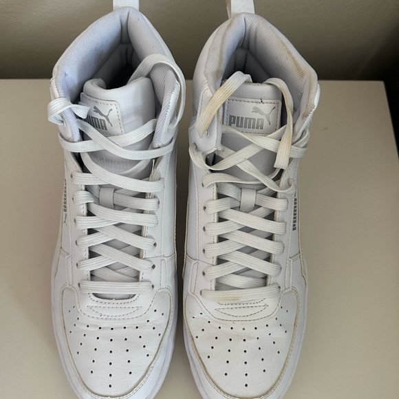 Puma | Shoes | Puma Mens White Hightop Sneakers | Poshmark